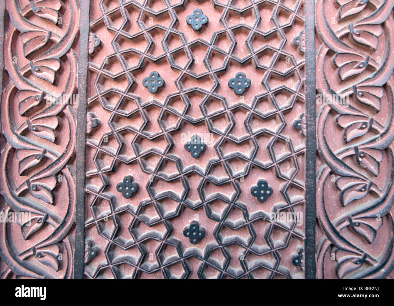 Detail Of Stone Carving Agra Fort Agra Uttar Pradesh India Stock Photo ...