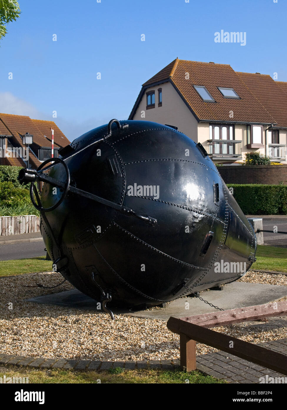 Old buoy displayed at Hythe Marina Southampton Hampshire UK Stock Photo ...