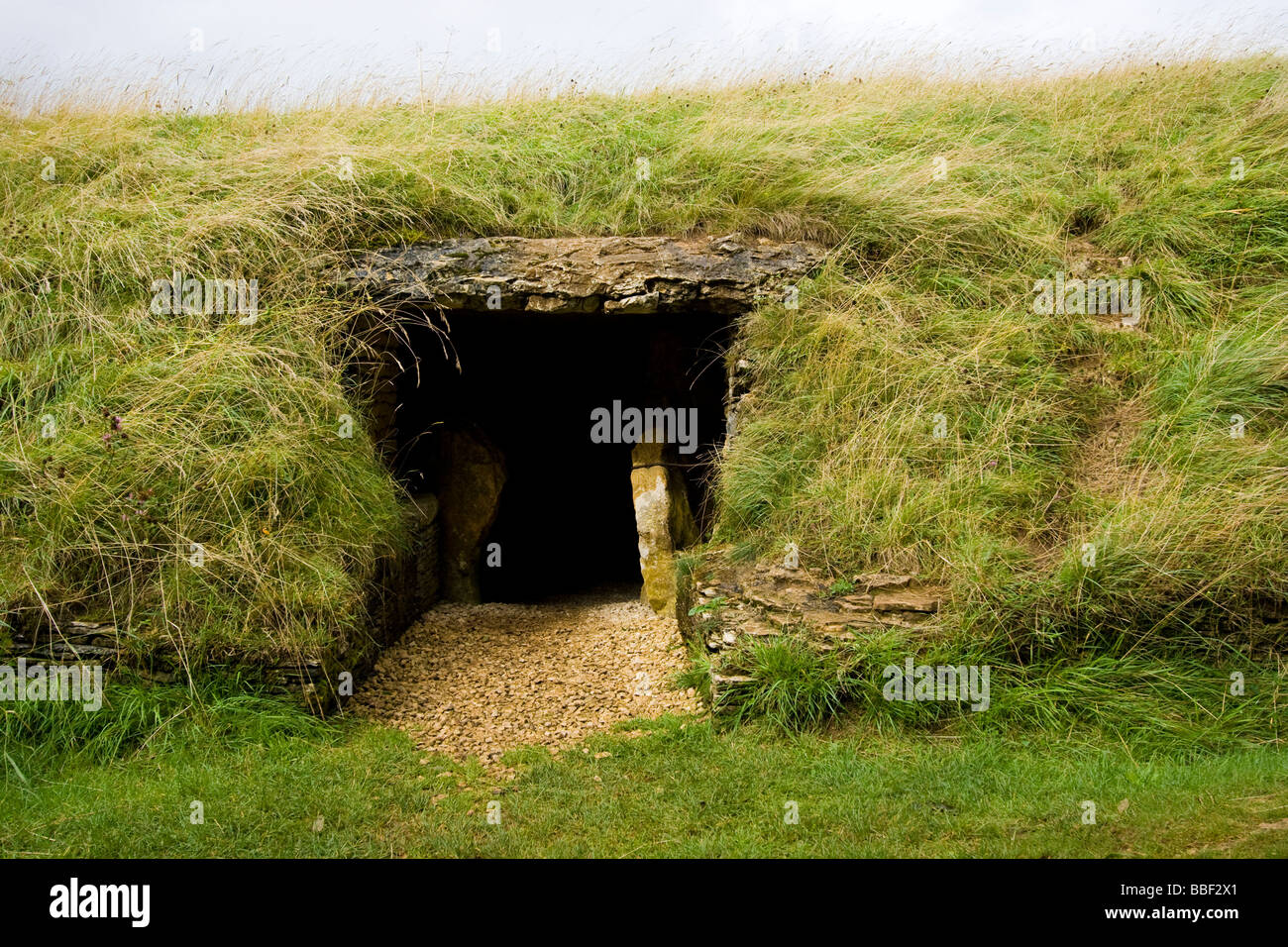 Entrance to Belas Knap Long Barrow in England, A Neolithic burial mound ...