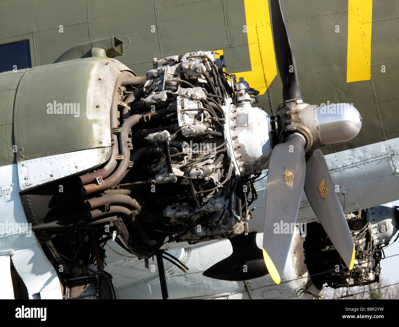 Motor of Douglas C 47 DC 3 Dakota at Aerodrome de Cerny La Ferte Alais ...