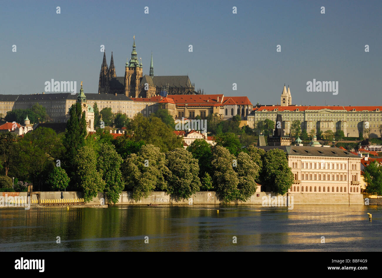 Prague castle with Vltava river, Czech Republic Stock Photo - Alamy