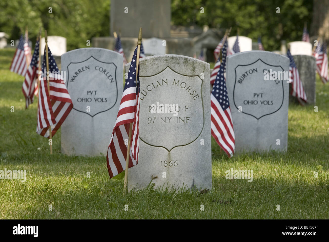 Gravestones for individuals who died in the American Civil War Stock ...