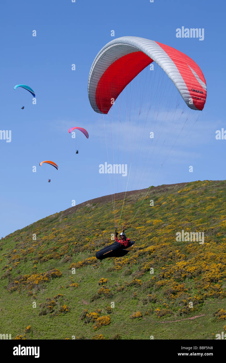 Blue Sky With Paragliders High Resolution Stock Photography and Images ...