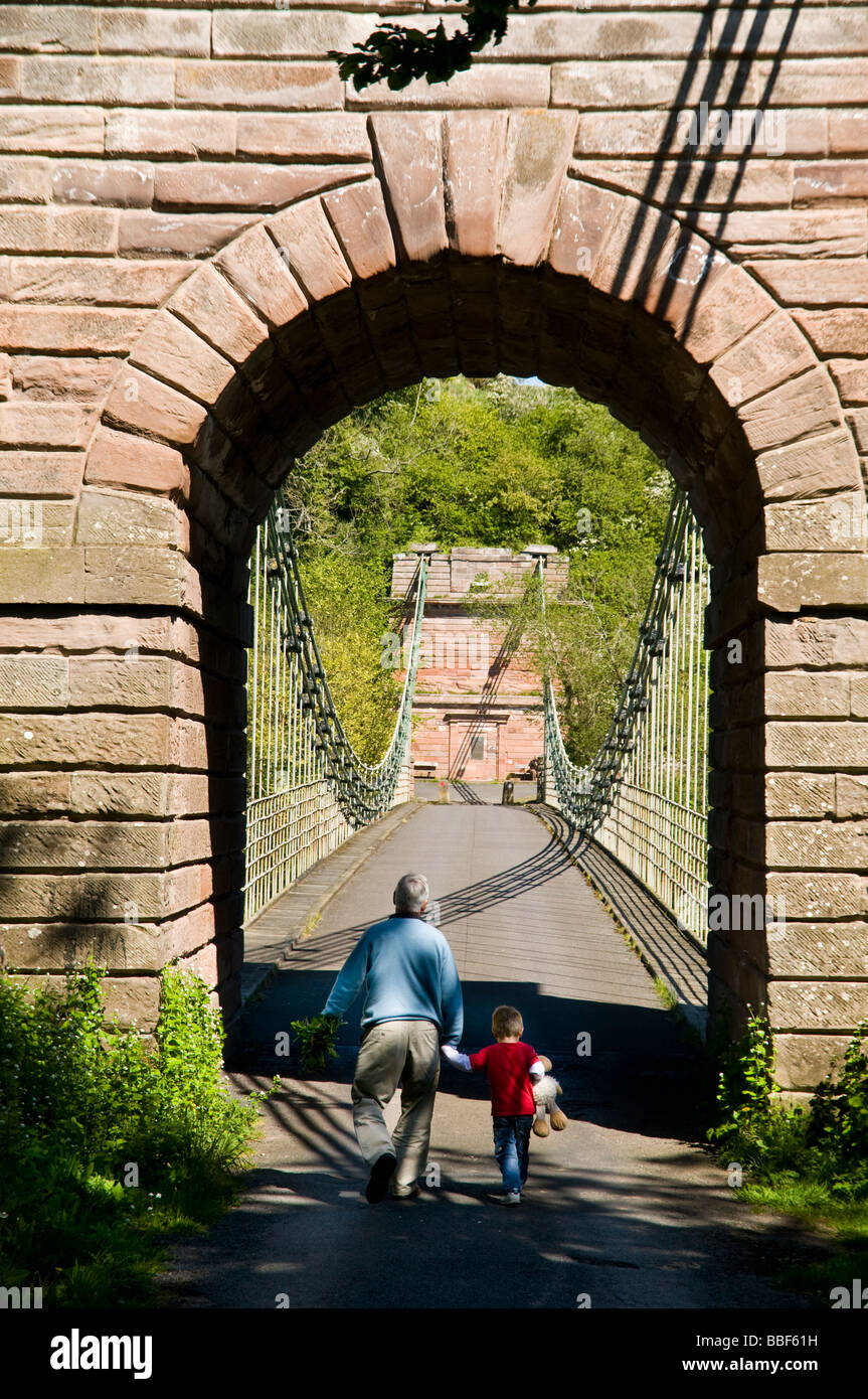 Crossing the Scottish Border into England over the Union Chain Bridge ...