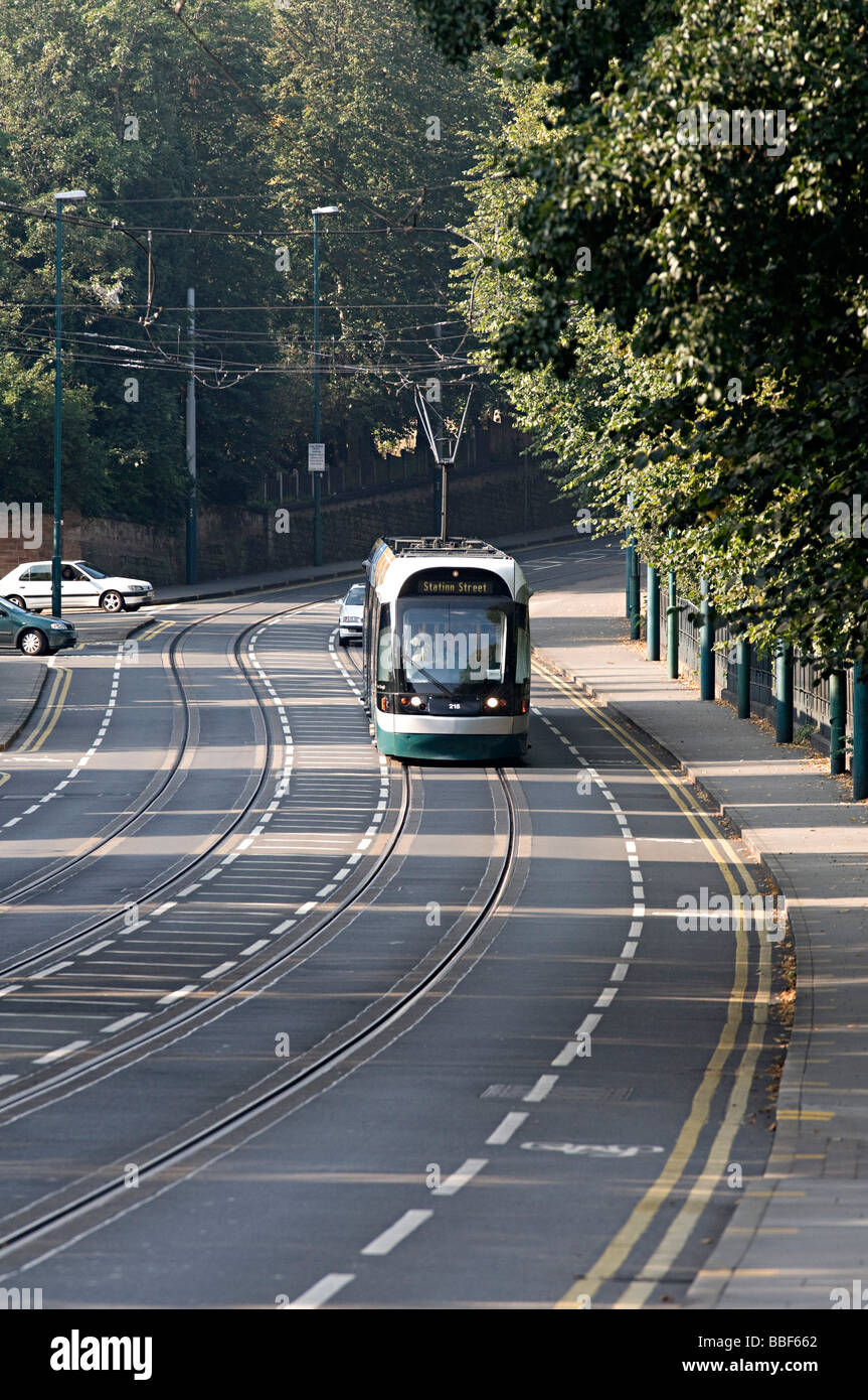 nottingham trams in and around town and next to nottingham trent ...