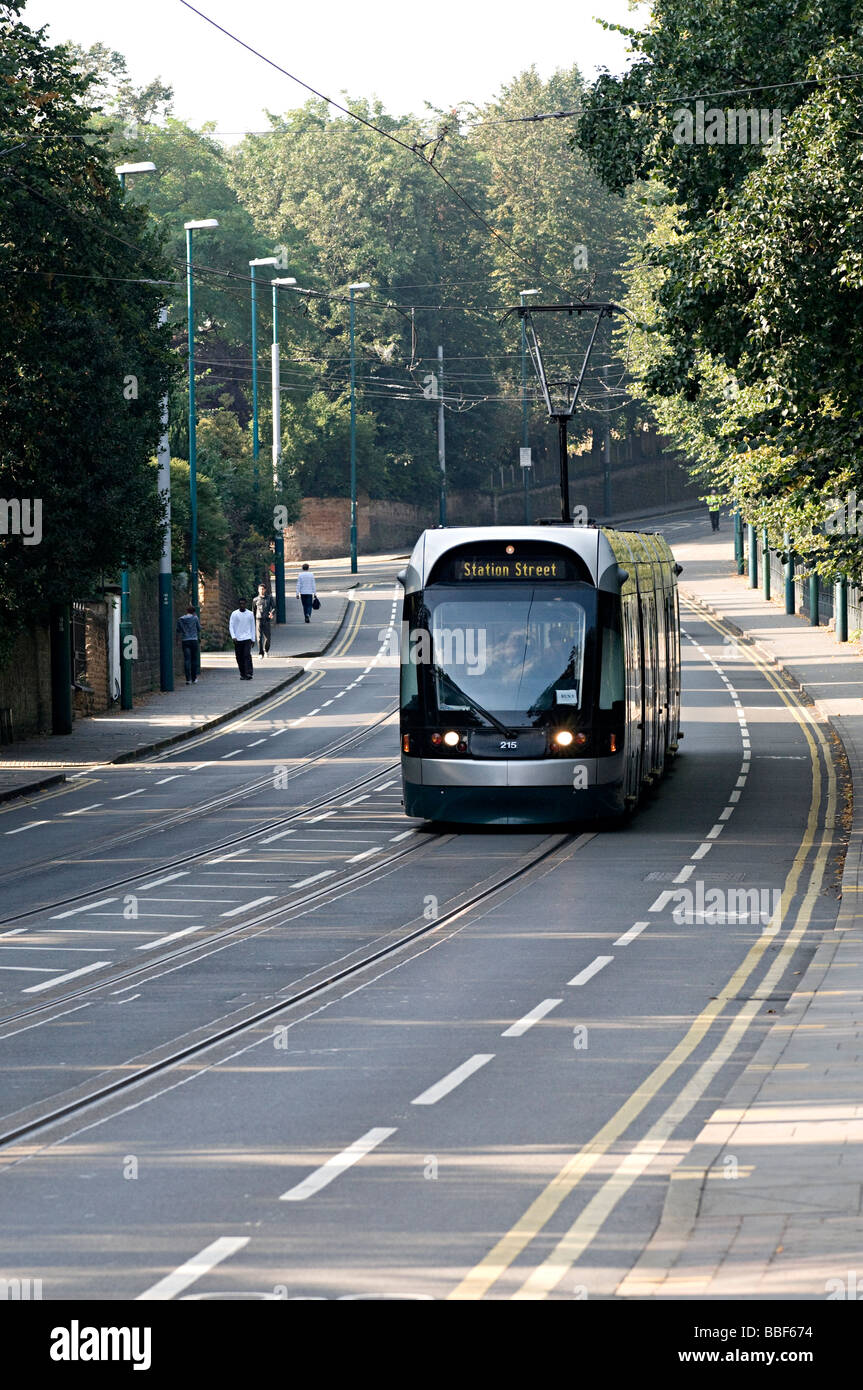 nottingham trams in and around town and next to nottingham trent ...