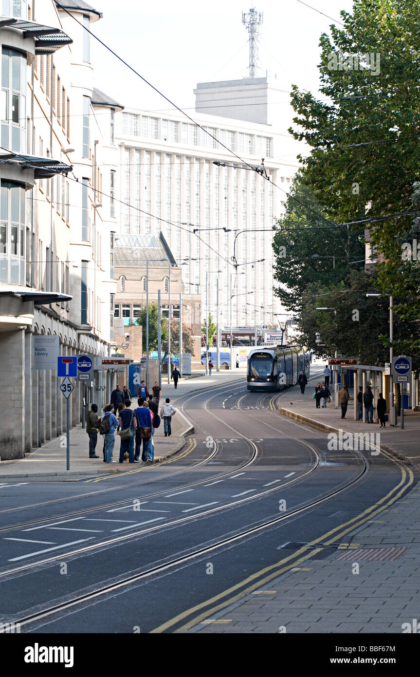 nottingham trams in and around town and next to nottingham trent ...