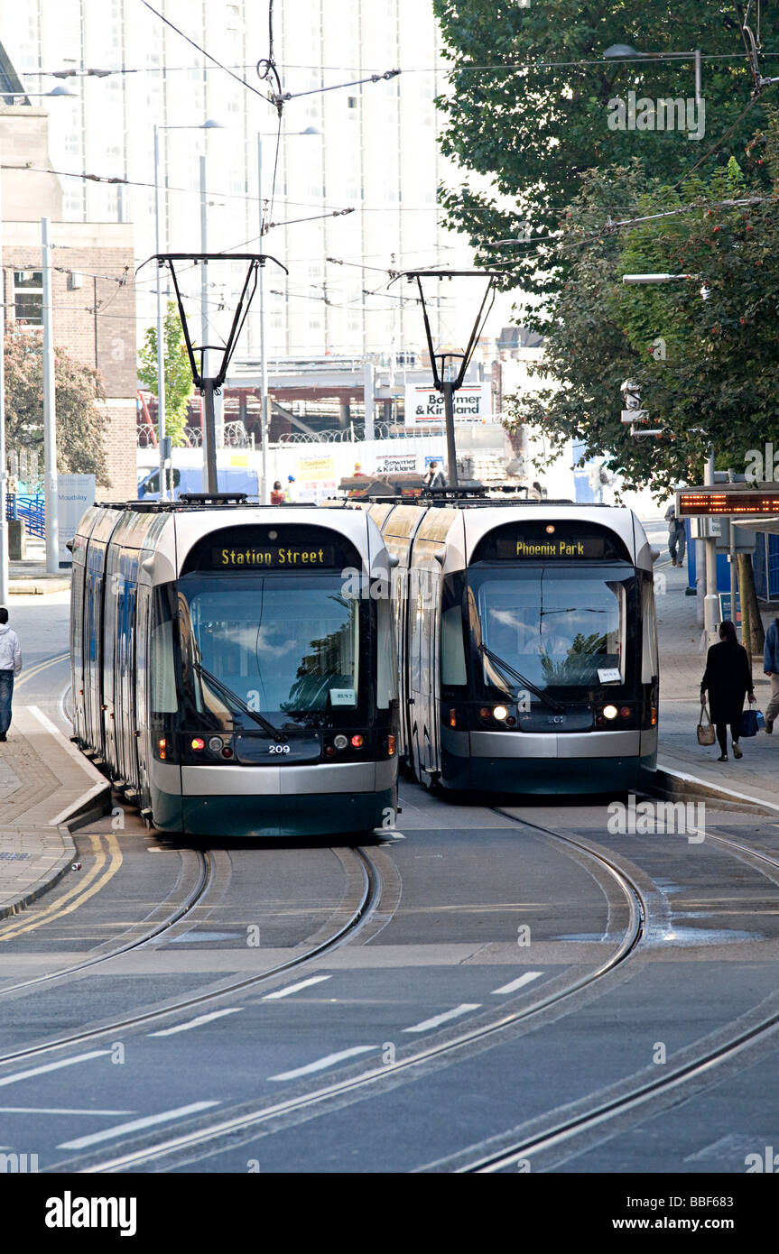 nottingham trams in and around town and next to nottingham trent ...
