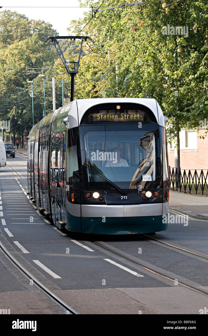 nottingham trams in and around town and next to nottingham trent ...