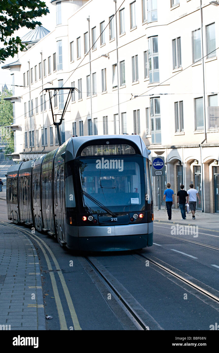 nottingham trams in and around town and next to nottingham trent ...