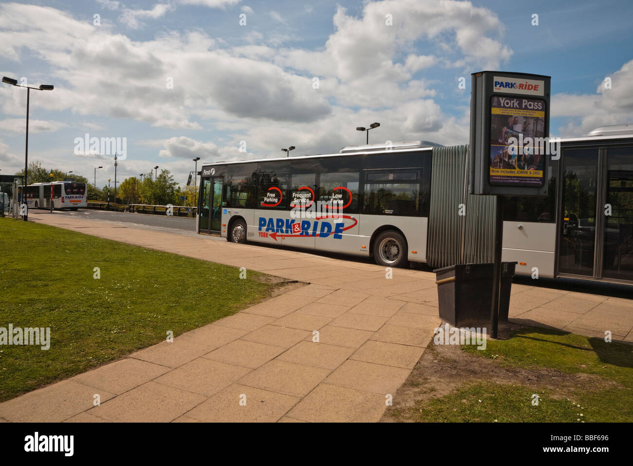 Bus at the Pak and Ride car park York, Yorkshire, England, UK Stock ...