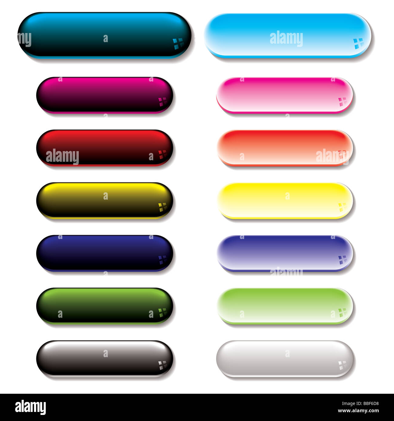 Collection of colorful gel filled buttons with shadow effect Stock ...