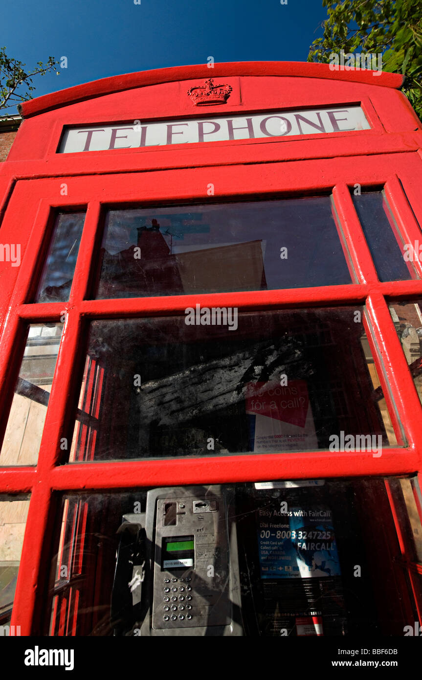 a red telephone box in nottingham Stock Photo - Alamy
