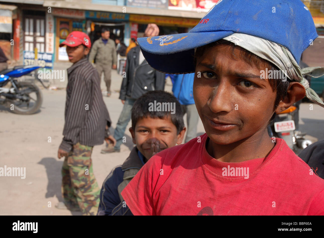 Kids begging for money in Kathmandu, NEPAL Stock Photo - Alamy