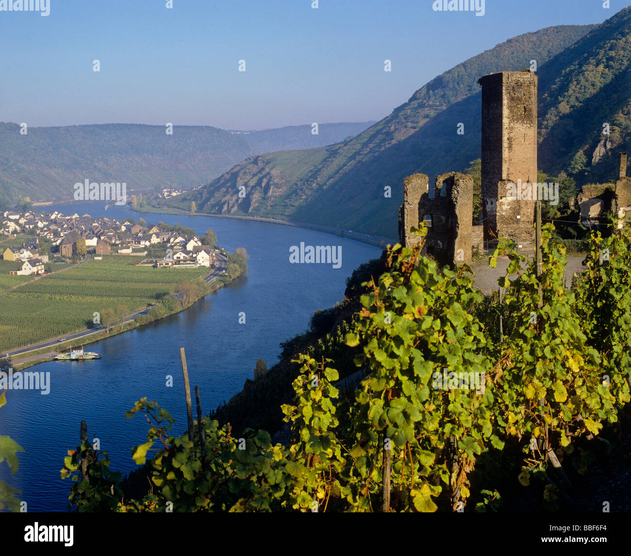 castle and village of metternich mosel river valley county of rhineland ...