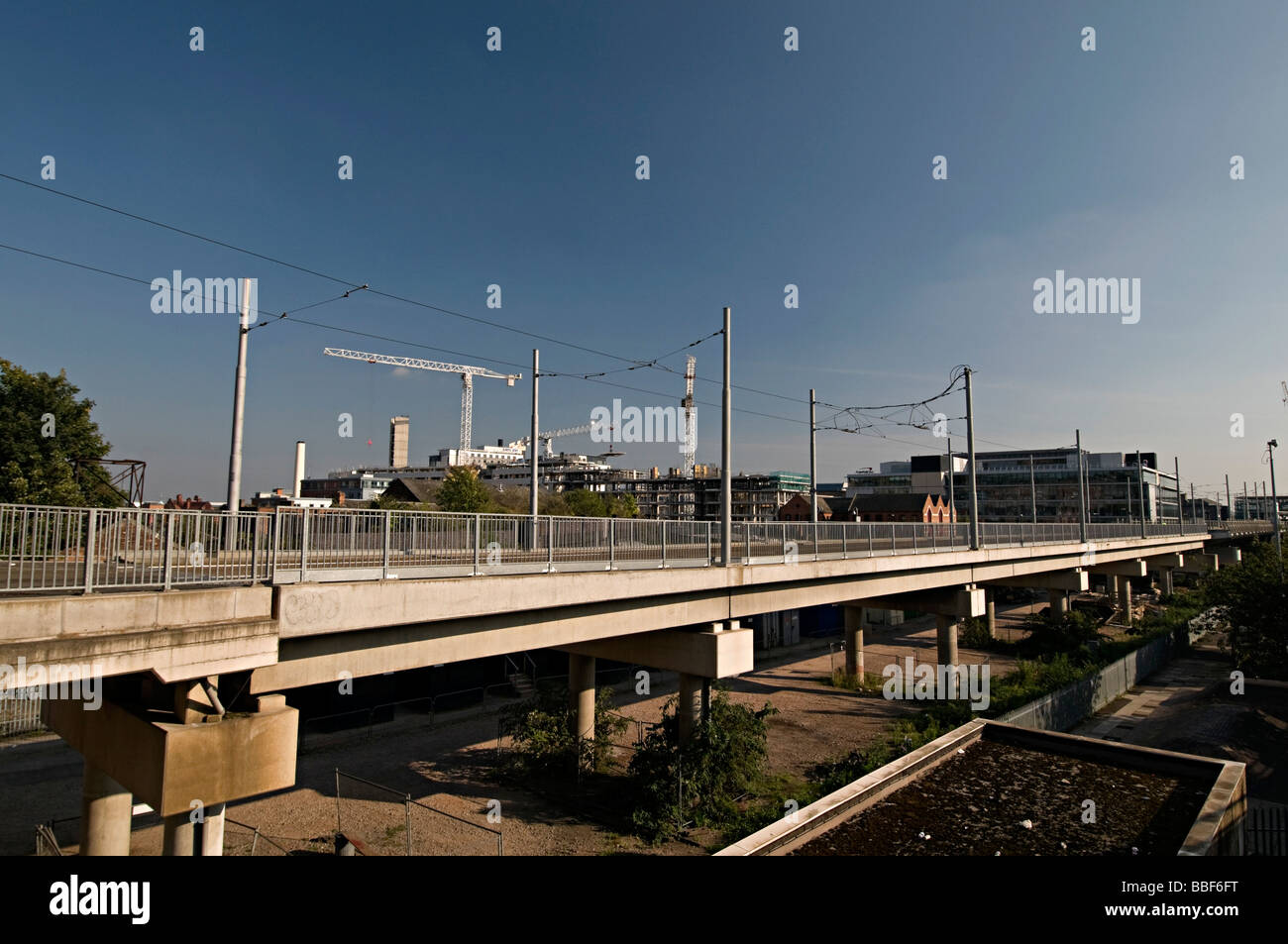 nottingham tram viaduct approach to station street terminus at ...