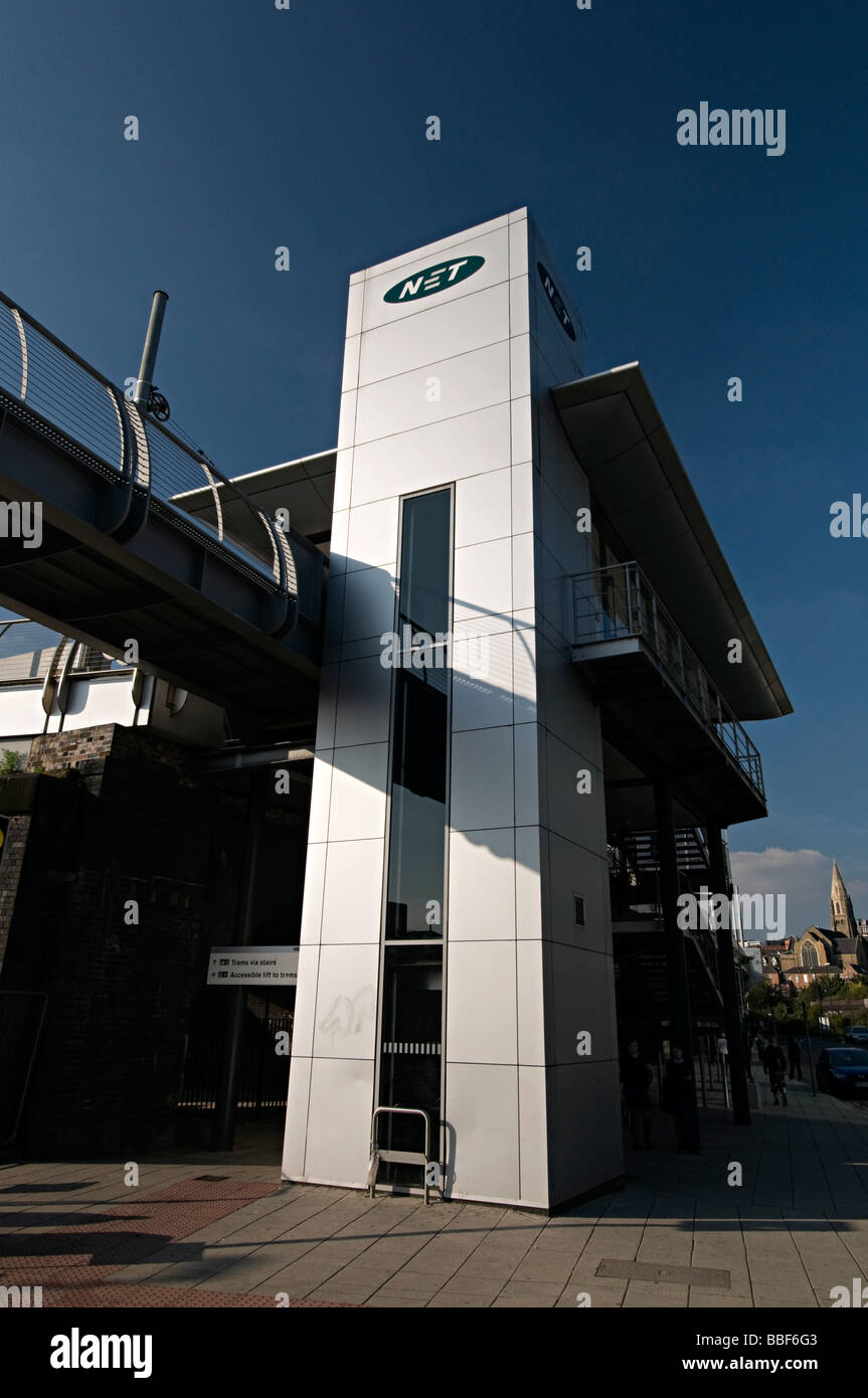 nottingham tram station street lifts of the net tram network Stock ...