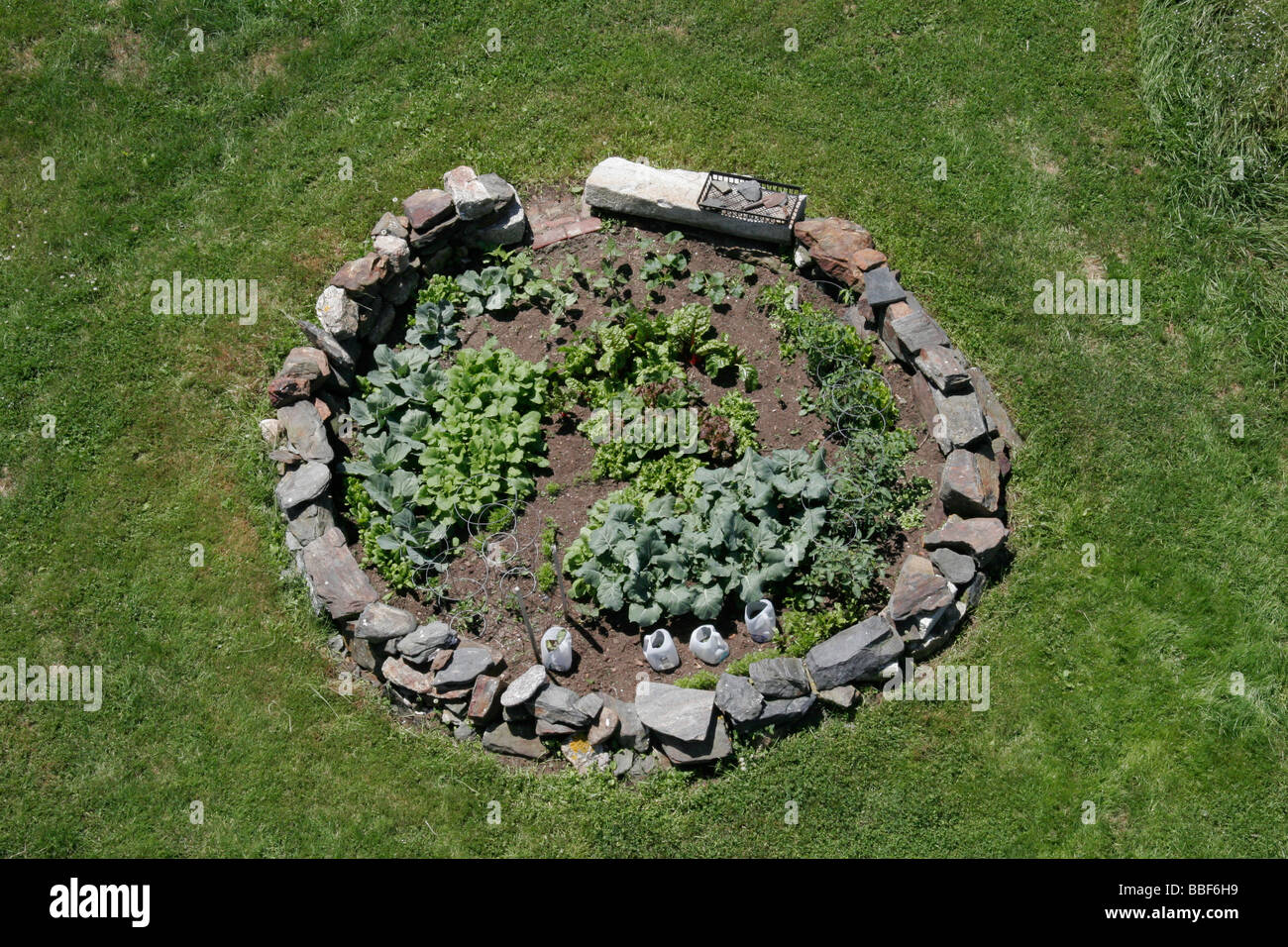 Circular Vegetable Garden on Seguin Stock Photo - Alamy