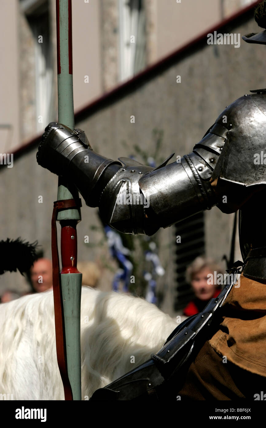 Saint george horse parade knight in armour traunstein bavaria germany ...