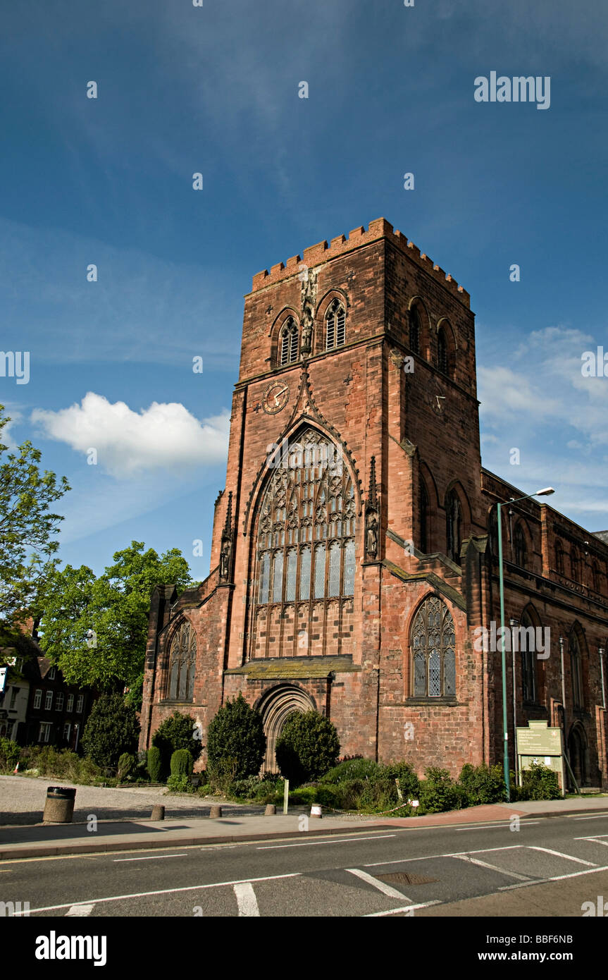 Shrewsbury Abbey on abbey foregate shrewsbury Stock Photo - Alamy