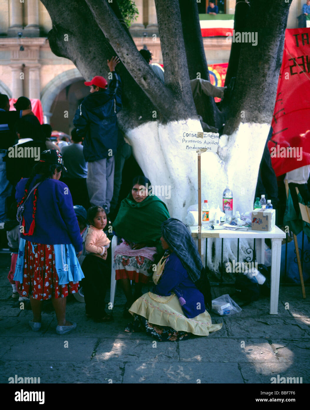Zapotecs, indigenous Mexicans protesting for their rights in the zocalo ...