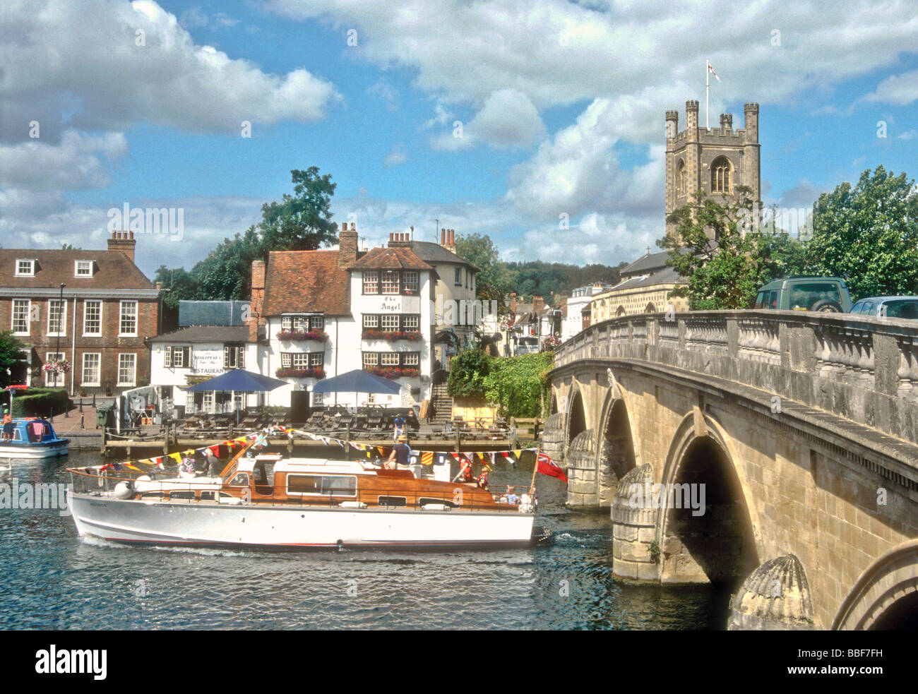 The c18th century stone bridge and the perpendicular church at Henley ...