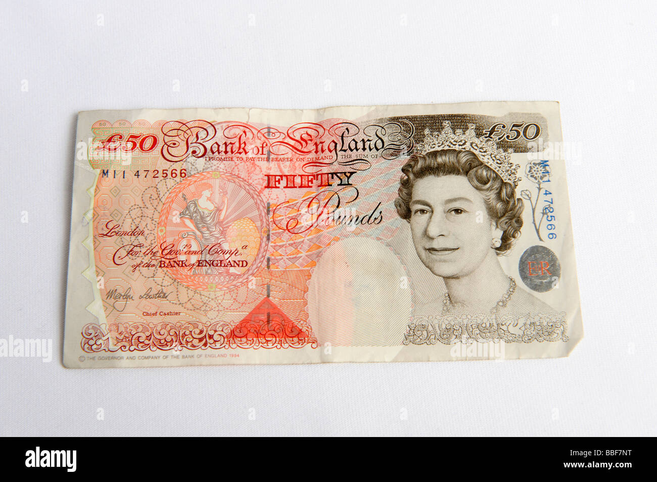 Banknote currency fifty pounds england queen hi-res stock photography ...