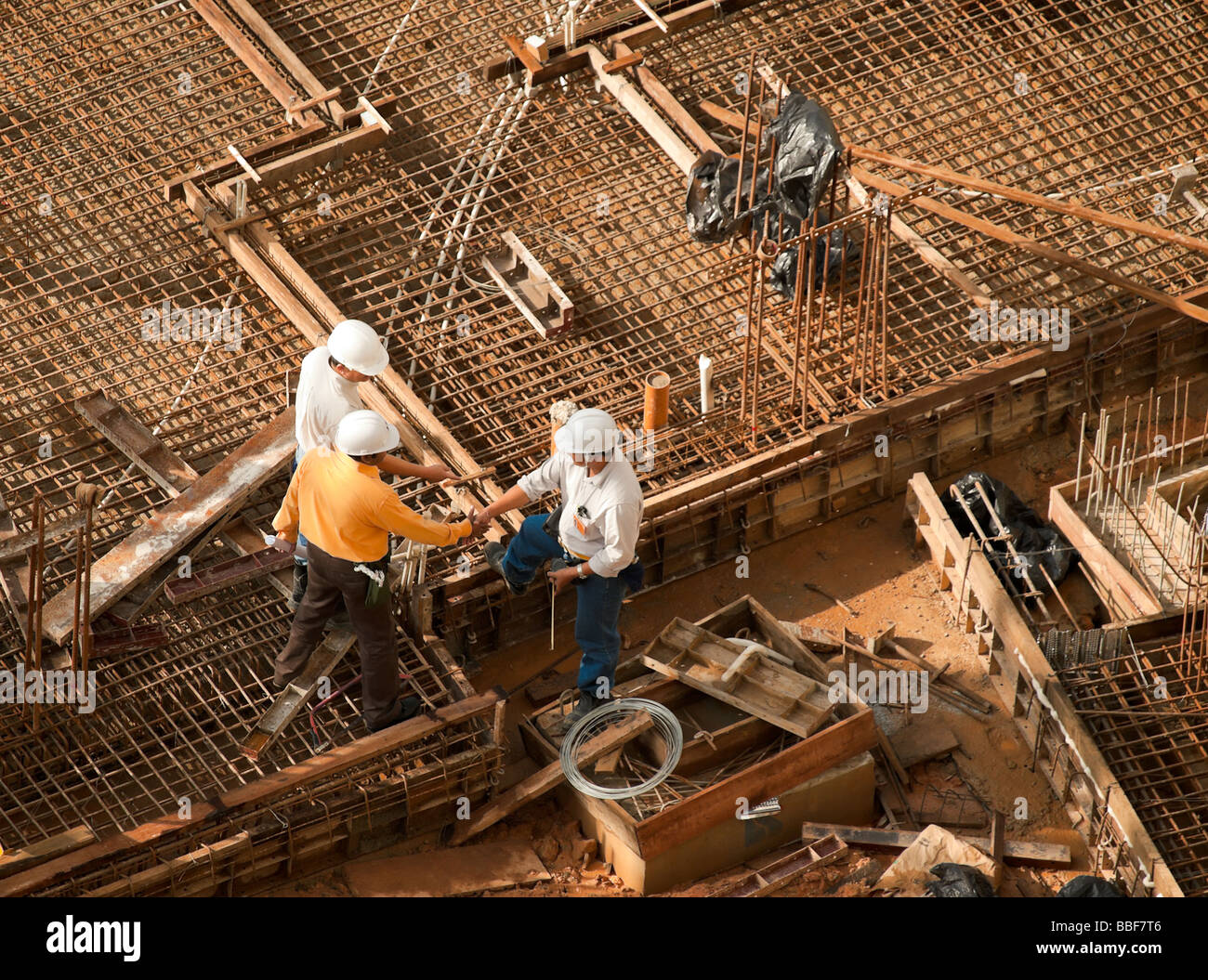 Handshake at Worksite Stock Photo - Alamy