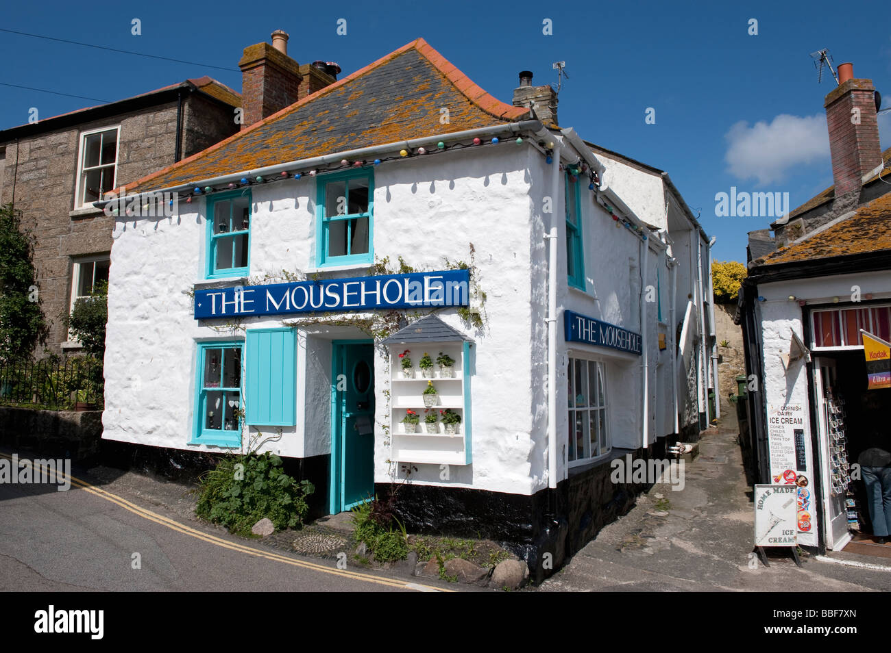 "The Mousehole" shop in Mousehole Mowzel, Cornwall, England, "Great ...