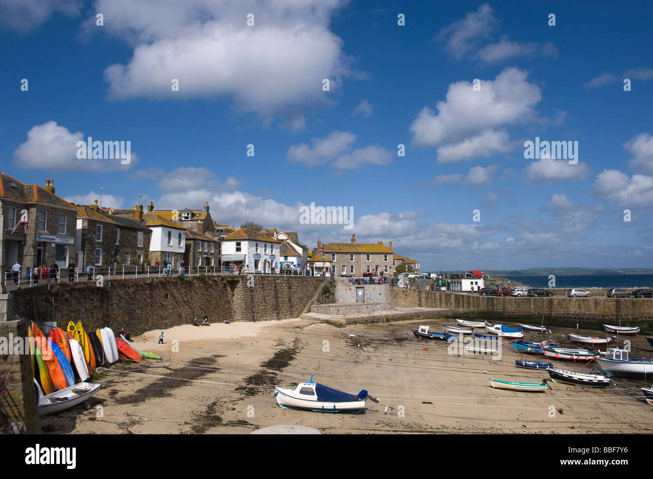 "Mousehole", Mowzel Harbour and fishing boats Stock Photo - Alamy