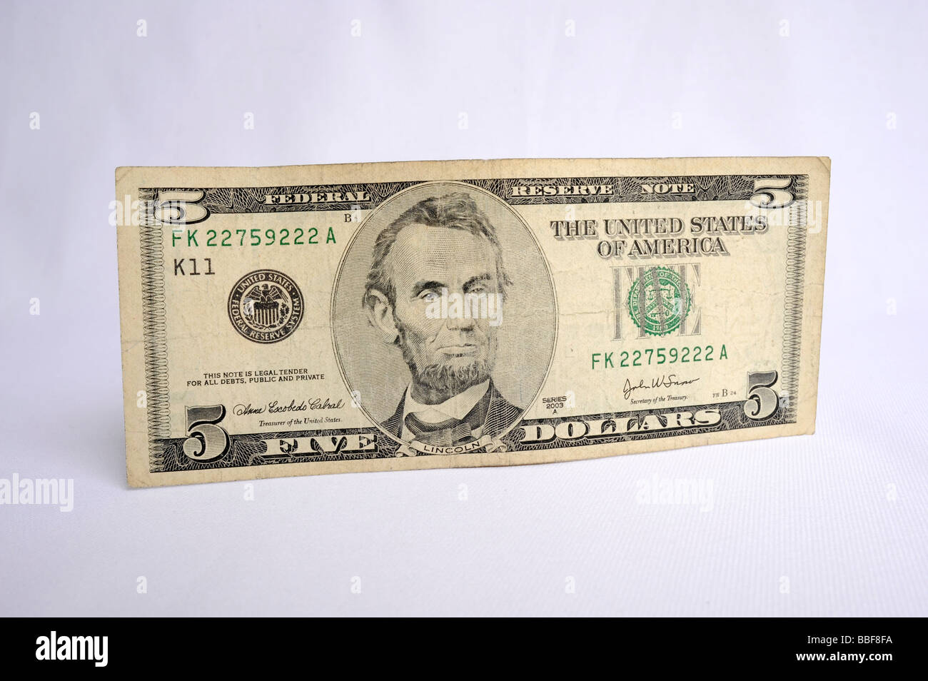 Five Dollar Banknote Stock Photo - Alamy