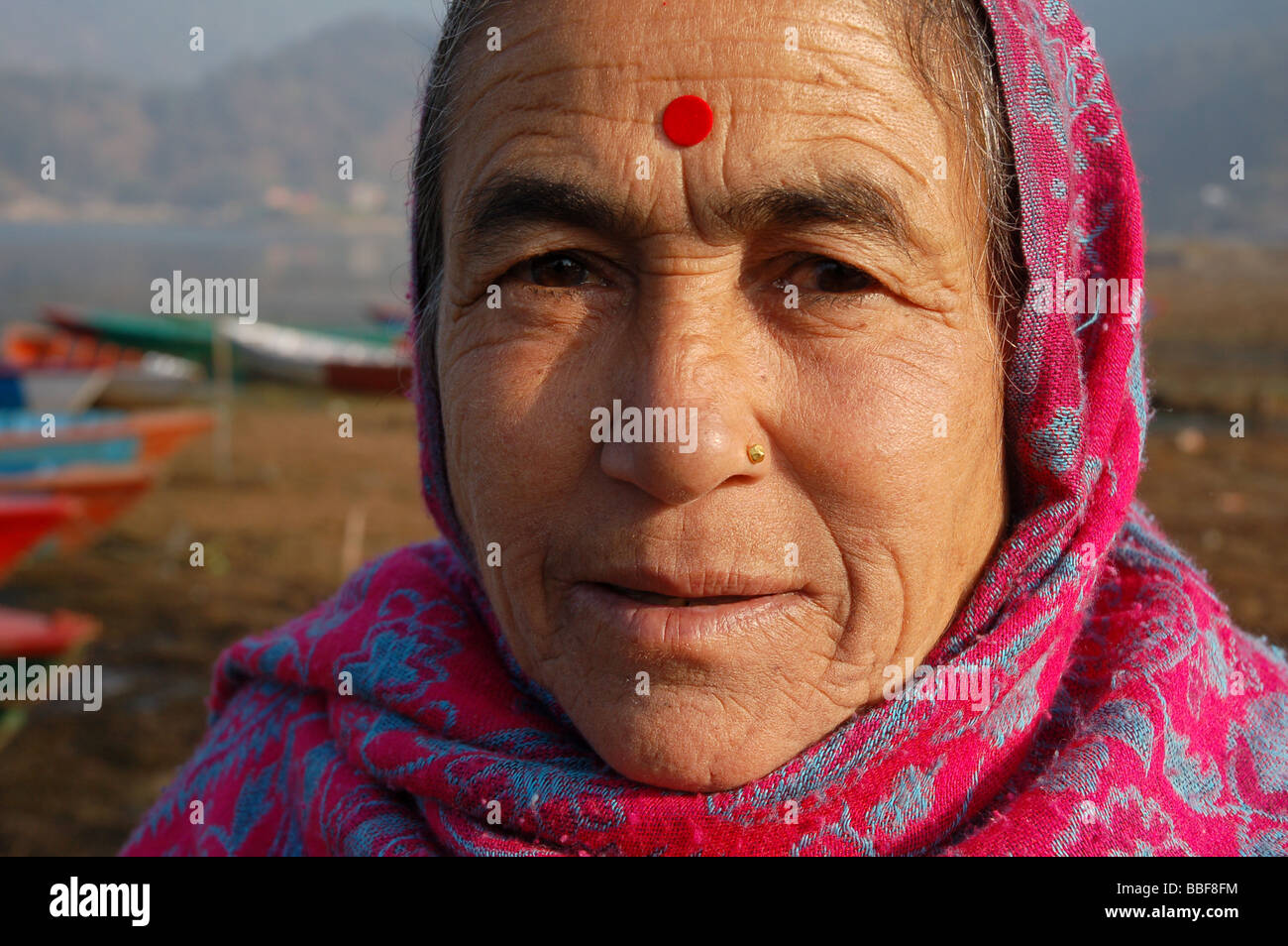 Portrait of a Nepalese woman in Kathmandu, NEPAL Stock Photo - Alamy
