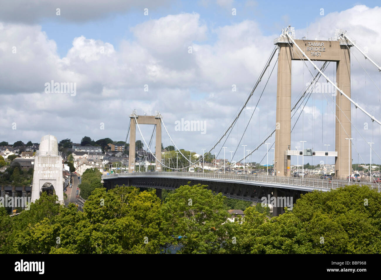 River Tamar Bridges - Royal Albert Rail Bridge and Tamar Road Bridge ...