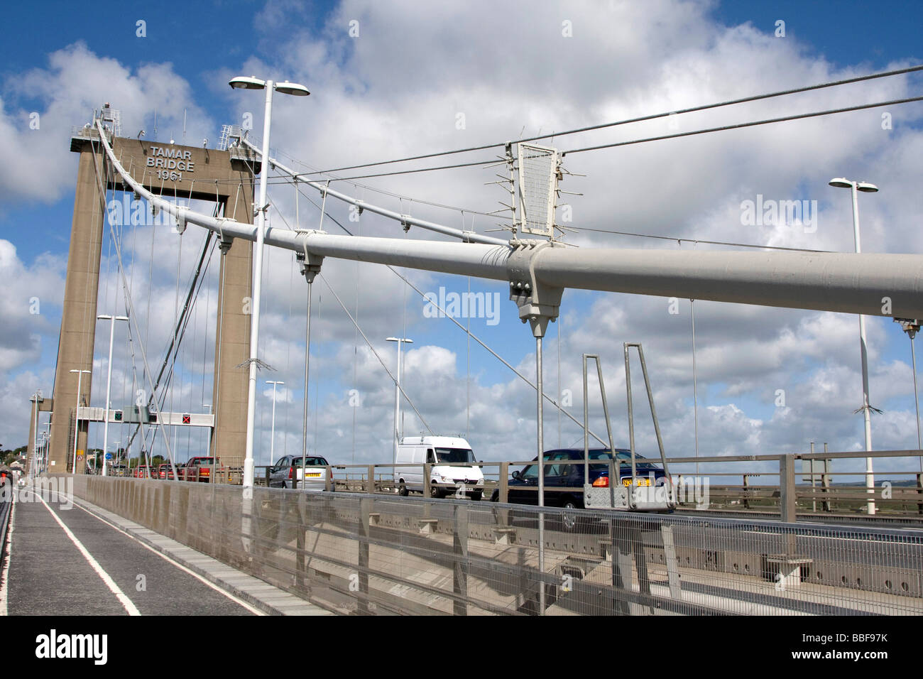 Tamar Road Suspension Bridge Cornwall Stock Photo - Alamy
