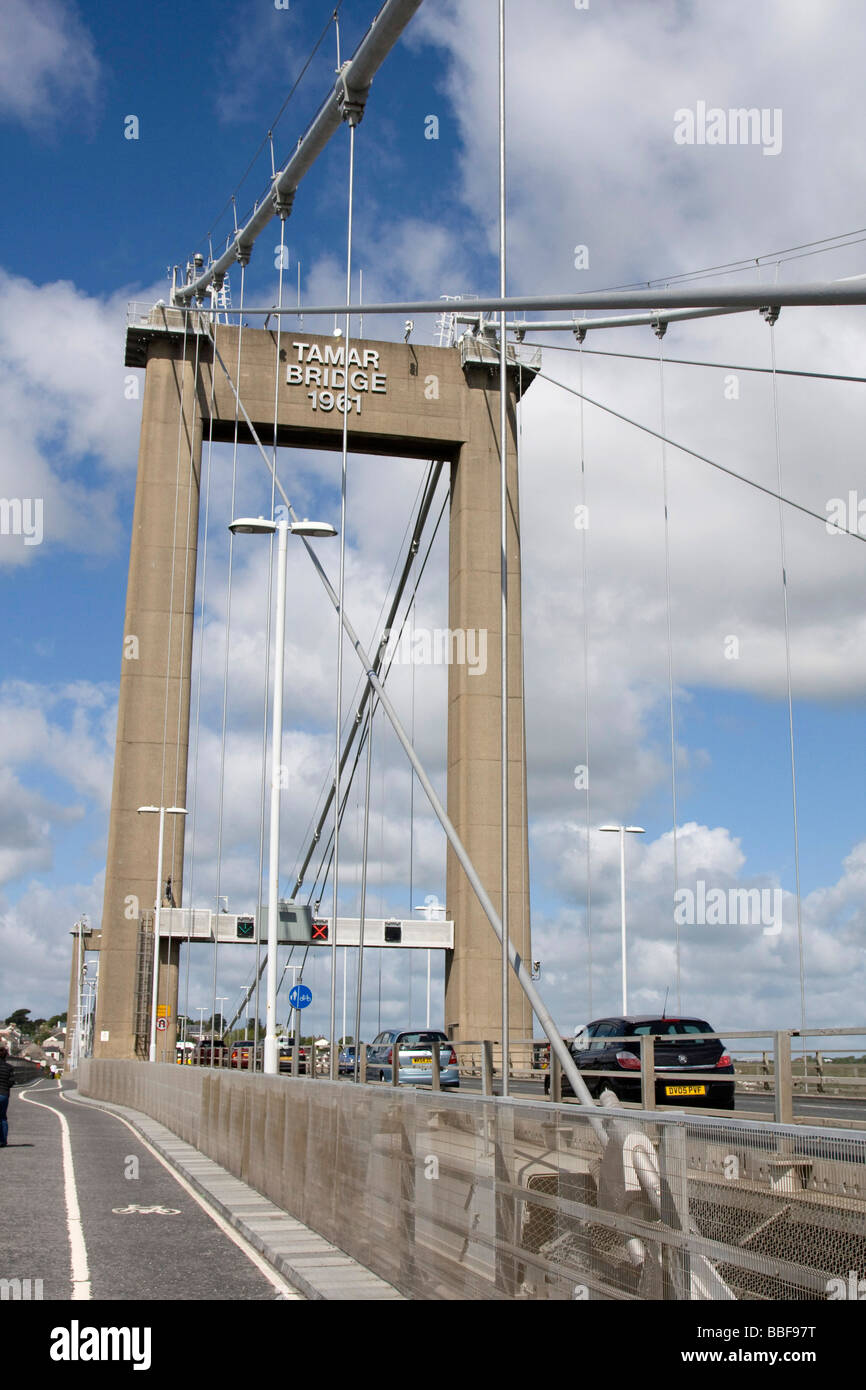 Tamar Road Suspension Bridge Cornwall England UK GB Stock Photo - Alamy