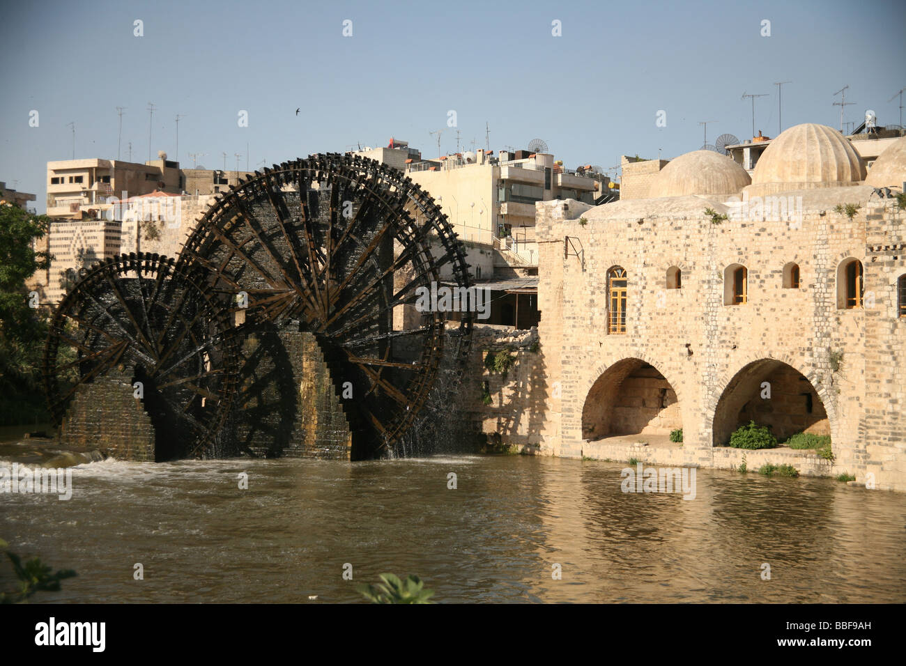 Water wheels at hama on the orontes river hi-res stock photography and ...