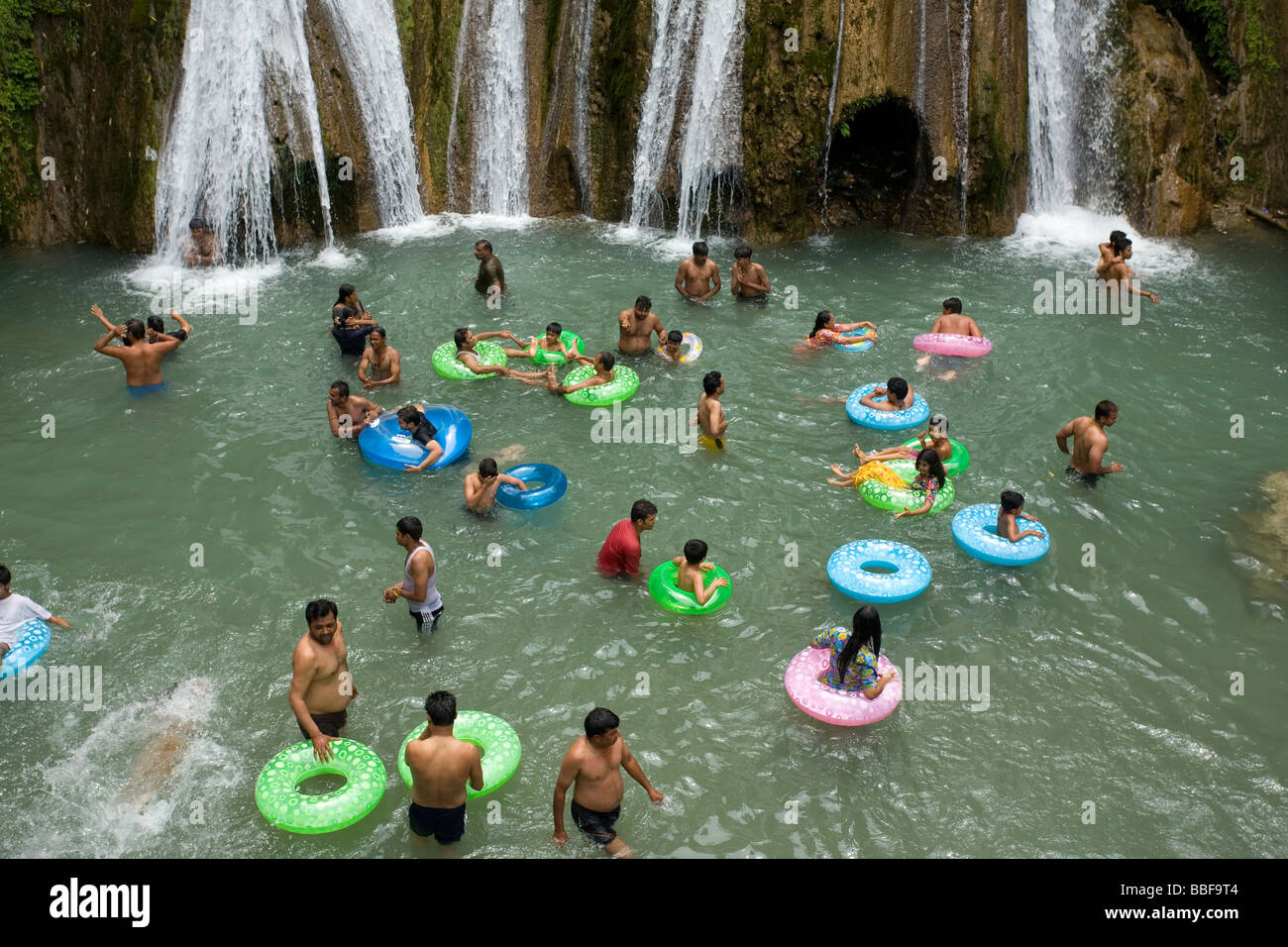 People swimming at Kempty Falls. Mussoorie. Uttarakhand. India Stock ...