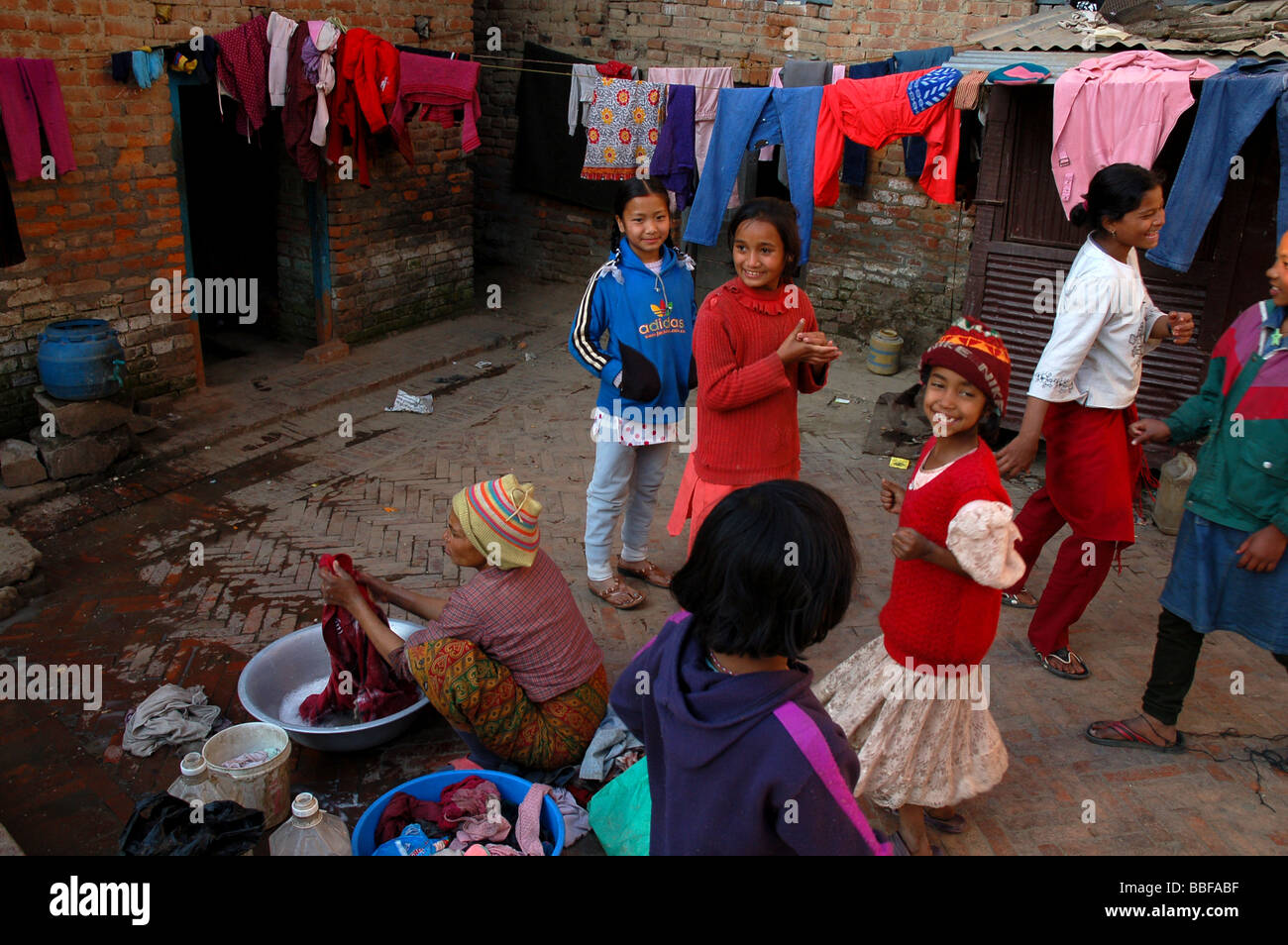 Kids playing in the slums of Kathmandu, NEPAL Stock Photo - Alamy