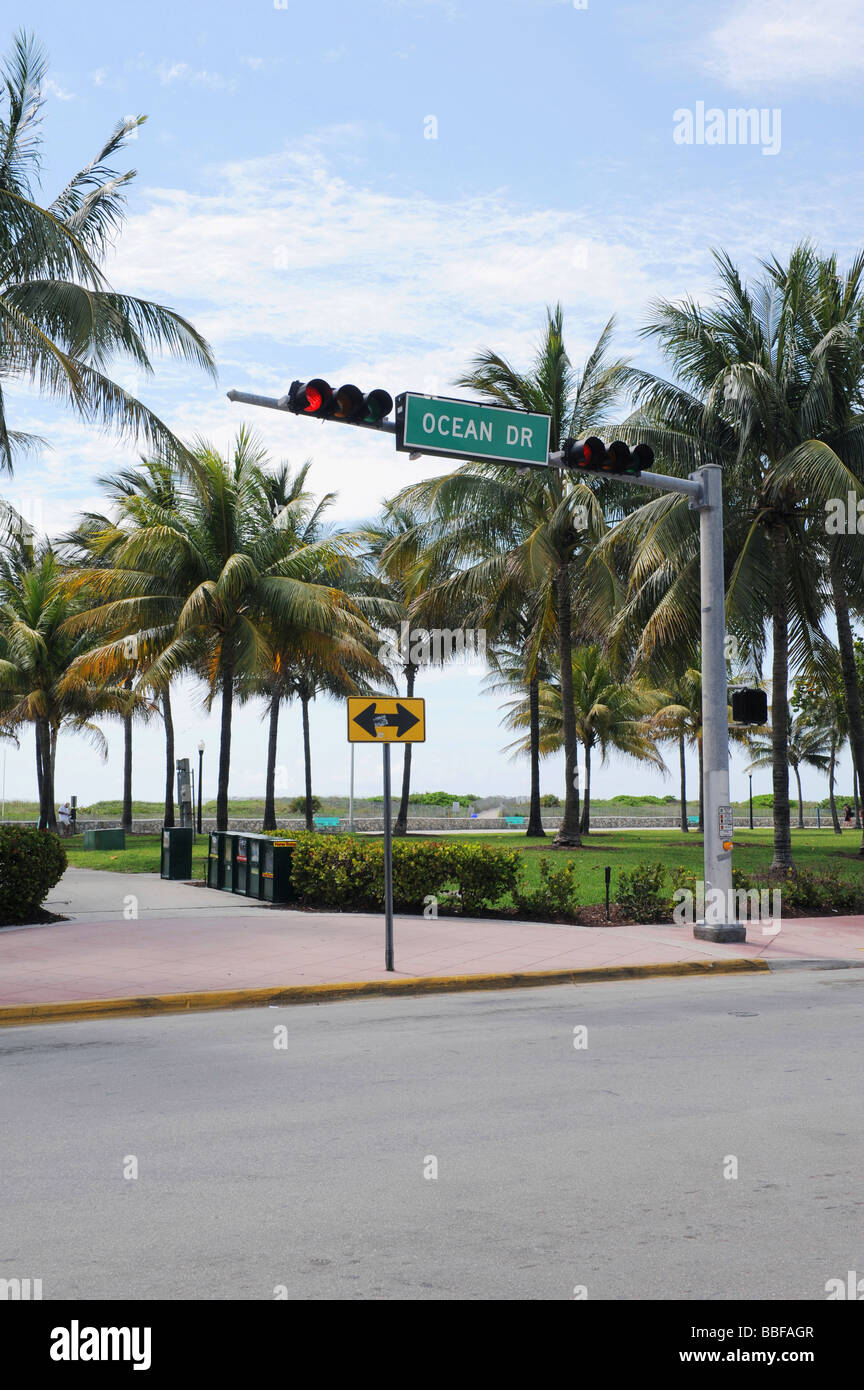 The famous art deco district of Ocean Drive in South Beach Miami ...