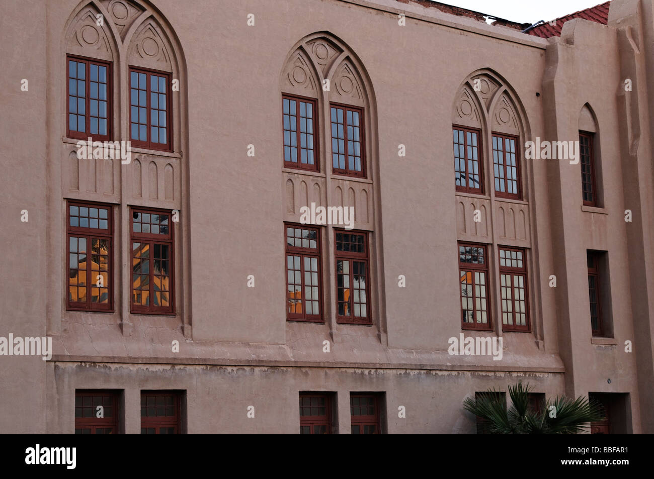 Windows of First Baptist Church in downtown Phoenix Arizona Stock Photo ...