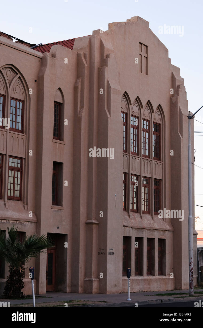 Windows of First Baptist Church in downtown Phoenix Arizona Stock Photo ...