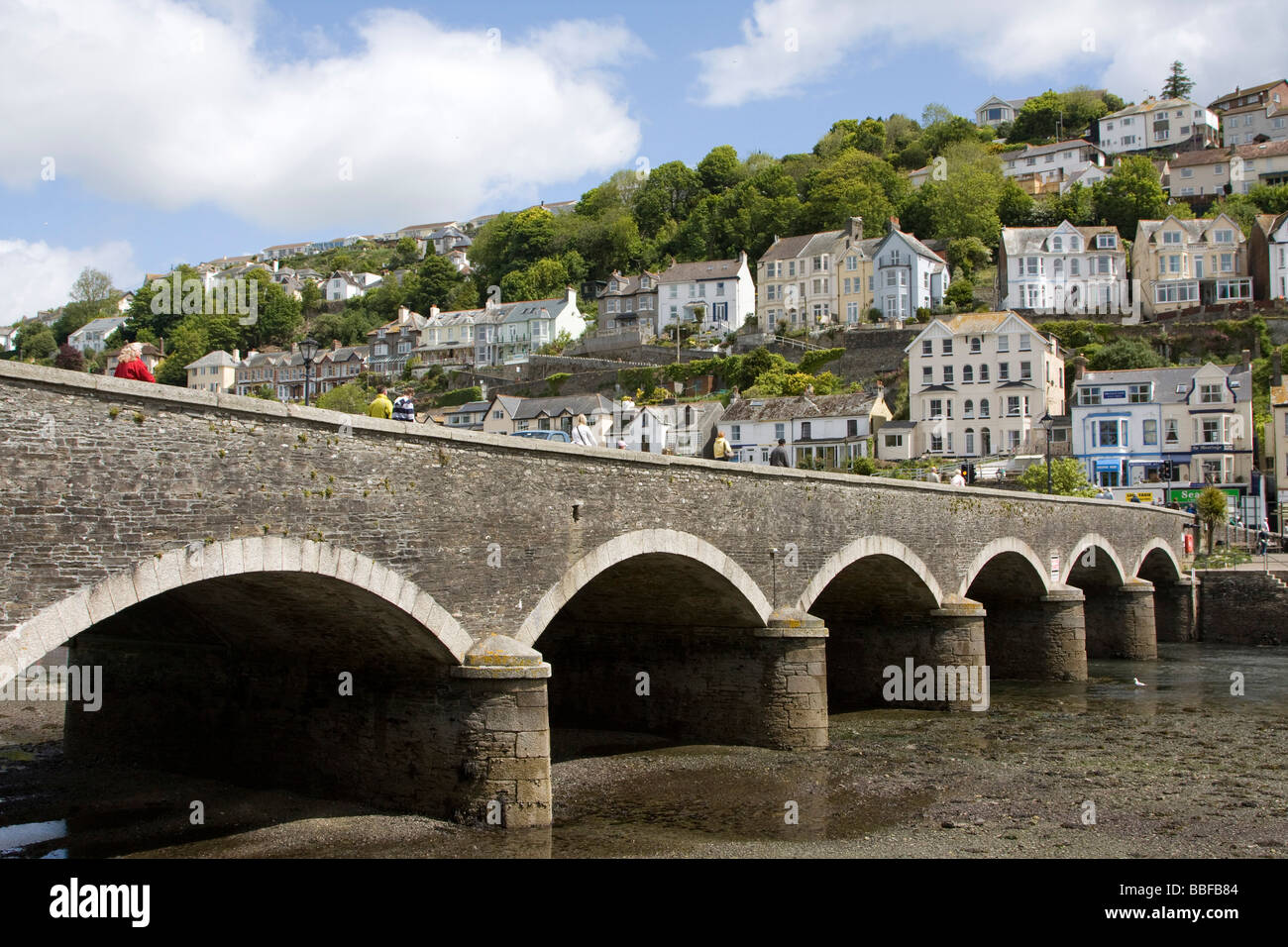 town bridge Looe the picturesque cornish seaside town built on the river looe cornwall england ...