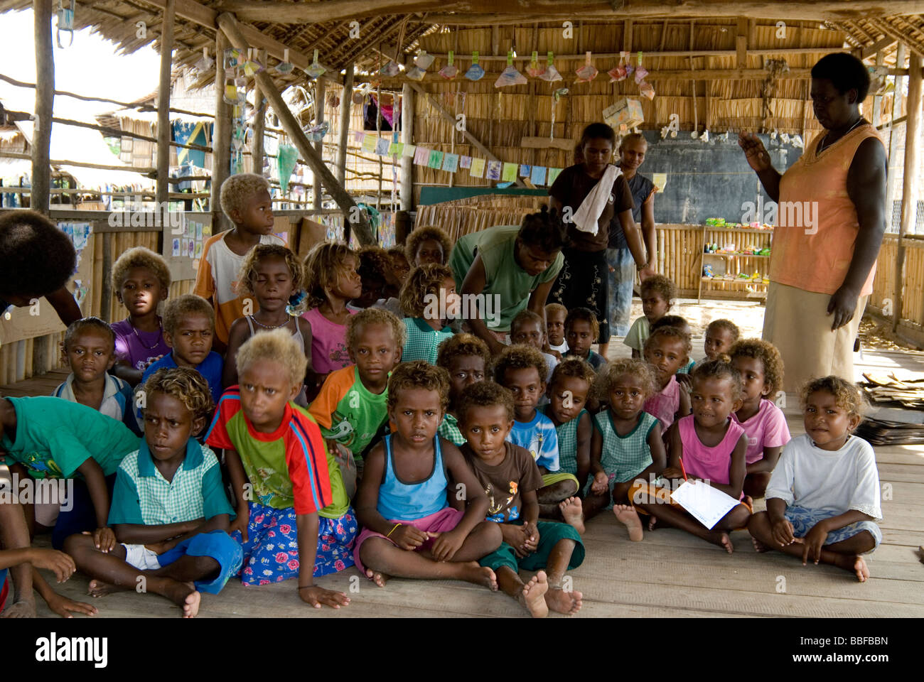 Kindergarten class in Lilisiana village , Auki , Malaita , Solomon ...
