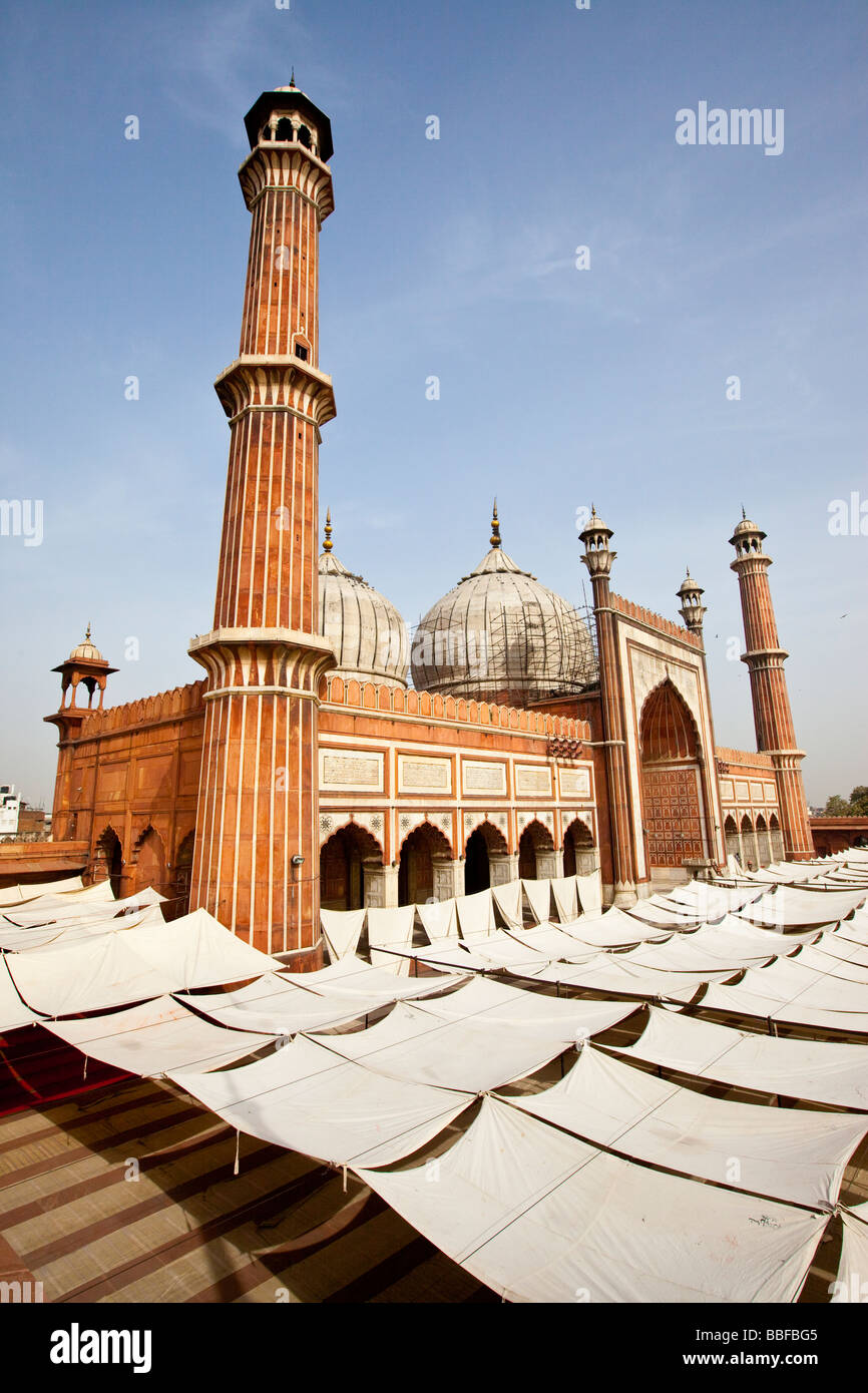 Shade set up for Prayer Call at the Jama Masjid or the Friday Mosque in ...