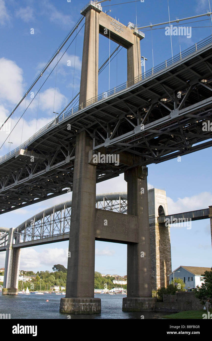 River Tamar Bridges - Royal Albert Rail Bridge and Tamar Road Bridge ...