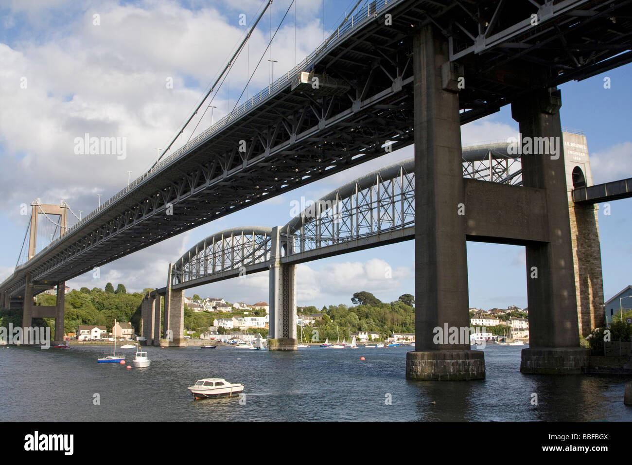 River Tamar Bridges - Royal Albert Rail Bridge and Tamar Road Bridge ...
