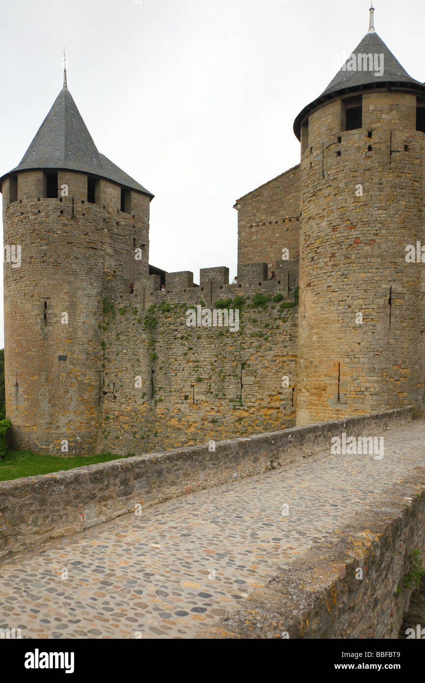 Fortress Carcassonne Aude Languedoc-Roussillon France medieval castle ...