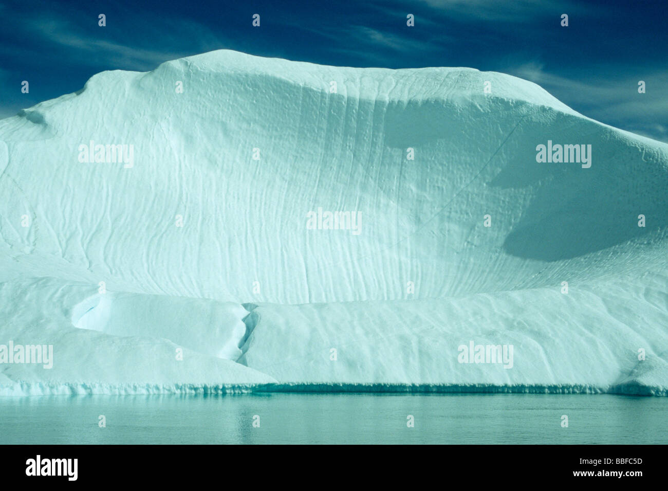 Iceberg with a "lake" inside, Icefjord near Ilulissat (Jakobshavn ...