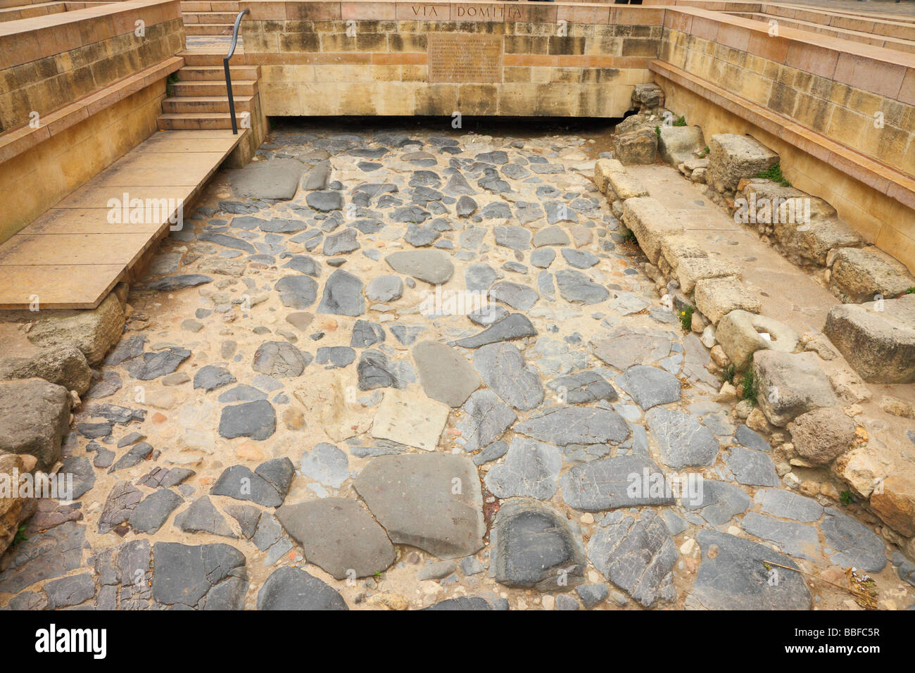 Ancient roman track Via Domitia Narbonne Languedoc-Roussillon France ...