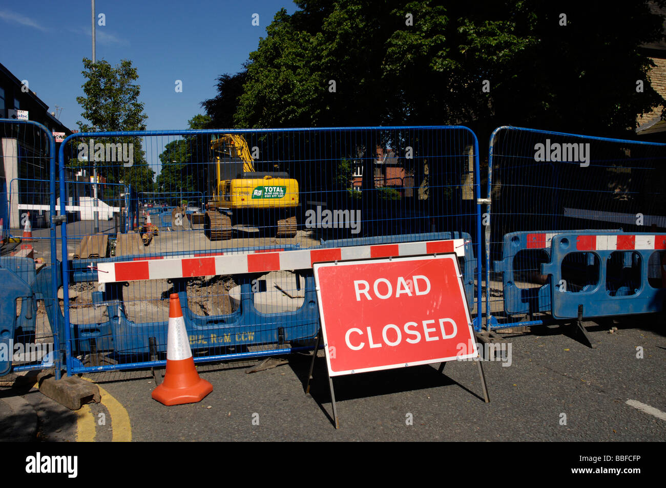 road closed due to sudden collapse of road Stock Photo - Alamy